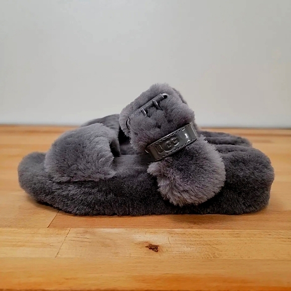 UGG | Shoes | Ugg Australia Fuzz Yeah Gray Slide Sandals F2719b ...